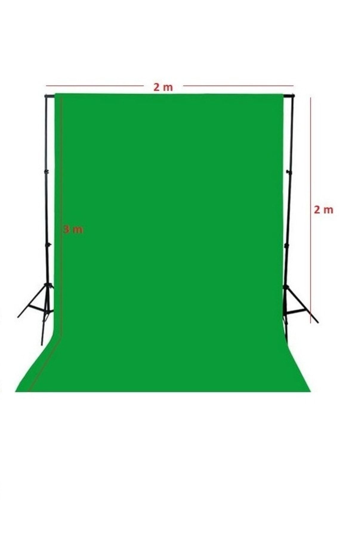 Chromakey-green Screen- Greenbox Yeşil Fon Perde(2x3 M) + Fon Standı ...